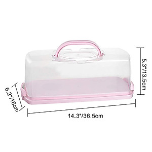 Portable Plastic Rectangular Loaf Bread Box with Clear Lid 13inch Translucent Cake Container Keeper for Storing and Transporting Loaf Cakes,Banana Bread,Pumpkin Bread (White, 1 Pack)