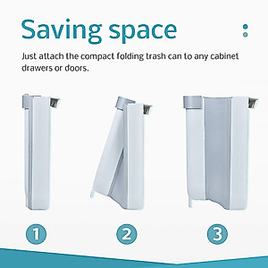 Folding Hanging Trash Can, Collapsible Garbage Bin for Car/Bedroom/Bathroom/Camp, Plastic,Foldable Trash Bin