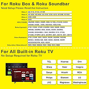 Remote Control for Roku Players and Roku TVs(2 Pack), for Roku Box, Roku 1 2 3 4, Roku Express/+, Roku Premiere/+, Roku Ultra and TCL Hisense Onn Element Sharp Philips Roku TV with Glow Remote Cover