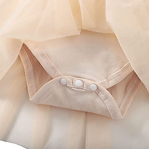 SOBOWO Beige Baby Dress Beige Baby Girl Outfit Infant Girl Tutu Dress Baby Ruffle Romper Dress Toddler Girl Skirt Headband Party Clothes(0-3 Months, Beige L)