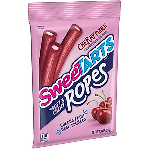 SweeTARTS Ropes, Cherry Punch Candy, 3 Ounce Pouch (Pack of 12)