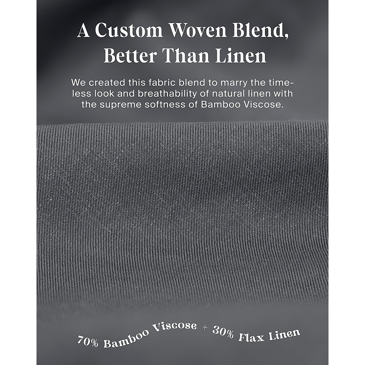 Lasuens Linen Duvet Cover Set Queen - 70% Viscose from Bamboo 30% Flax Linen, Soft Cooling and Airy Comforter Cover, Luxury Bedding Set, 1 Duvet Cover, 2 Shams, 3 Pieces, Quiet Shade Grey - 90" x 92"