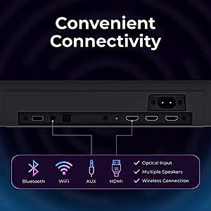 PHILIPS Soundbar with Wireless Subwoofer, Dolby Atmos Sound bar for tv 2.1-Channel Bluetooth Surround Sound System for tv Home Theater Audio Speakers, DTS Play-Fi, Amazon Echo, Airplay 2,Compatible