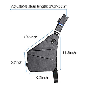 NIID FINO Men Sling Crossbody Bag Lightweight Flex Bag Water Resistant Anti-theft Chest Shoulder Backpack for Travel Hiking (Grey)