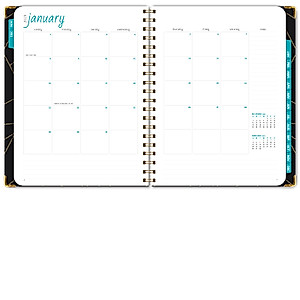 HARDCOVER 2023 Planner: (November 2022 Through December 2023) 8.5"x11" Daily Weekly Monthly Planner Yearly Agenda. Bookmark, Pocket Folder and Sticky Note Set (Black Gold Triangles)