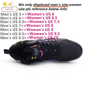 MG ZERVIX Unisex Fashion Sneakers High Top Skate Shoes Stylish Casual Hip Hop Shoes (Black, Adult, Men, Numeric_10, Numeric, us_Footwear_Size_System, Medium)