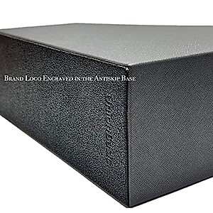 UnionBasic Magazine File Holder, Leatherette Desktop Document Organizer, Home Office Paper Holder File Storage Literature Sorter, Grey