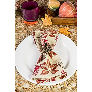 DII Rustic Autumn Leaves Kitchen Collection Thanksgiving & Fall Table Décor, Napkin Set, 20x20, 6 Piece