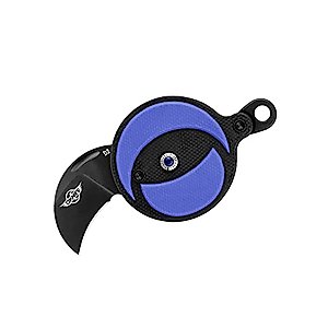 OKNIFE Nightclaw Mini Keychain EDC Folding Pocket Knife, D2 Hawkbill Blade and G10 Handle, for Outdoor, Survival, Camping and Gift (Blue)