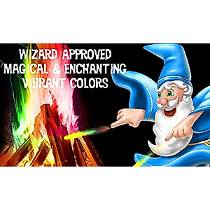 Mystical Fire Merlin’s Fire Colorant Vibrant Long-Lasting Pulsating Flame Color Changer for Indoor or Outdoor Use 0.882 oz Packets 25 Count Box