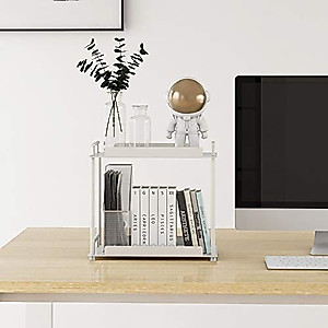 FLE Bathroom Organizer Countertop,2 Tier Bathroom Counter Organizer Kitchen Spice Rack Cosmetic Organizer,Countertop Storage Shelf for Bathroom, Kitchen, Living Room, Bedroom, Dressing Table,White