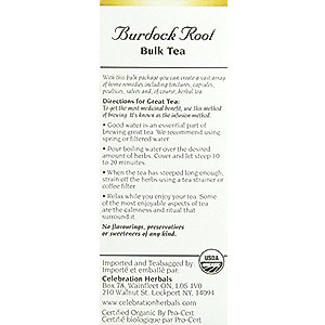 Celebration Herbals Organic Burdock Root Tea Caffeine Free - 48 Teabags in Total