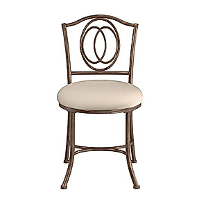 Hillsdale, 50945A, Emerson Metal Vanity Stool, Golden Bronze