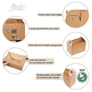 MintieJamie 24 Pack Treat Gift Boxes - 8.5 x 5 x 5.5 inches Brown Recycled Kraft Paper Box Gift Box Birthday Party Shower Favor Box (24)