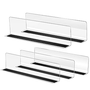 Baluue 5Pcs Clear Shelf Dividers Closets Separator Commodity Divider Magnetic Baffle for Bedroom Kitchen Office Supermarket Clapboard Organization