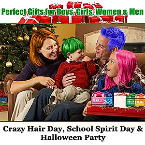 4 Colors Temporary Hair Color for Kids, Green Pink Blue Orange Hair Dye, Instant Hair Color Wax DIY Hairstyle Washable Hair Dye Cream Natural Hair Color for Halloween Party Cosplay Club Women and Men