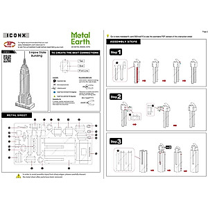 Metal Earth Premium Series Empire State Building 3D Metal Model Kit Bundle with Tweezers Fascinations