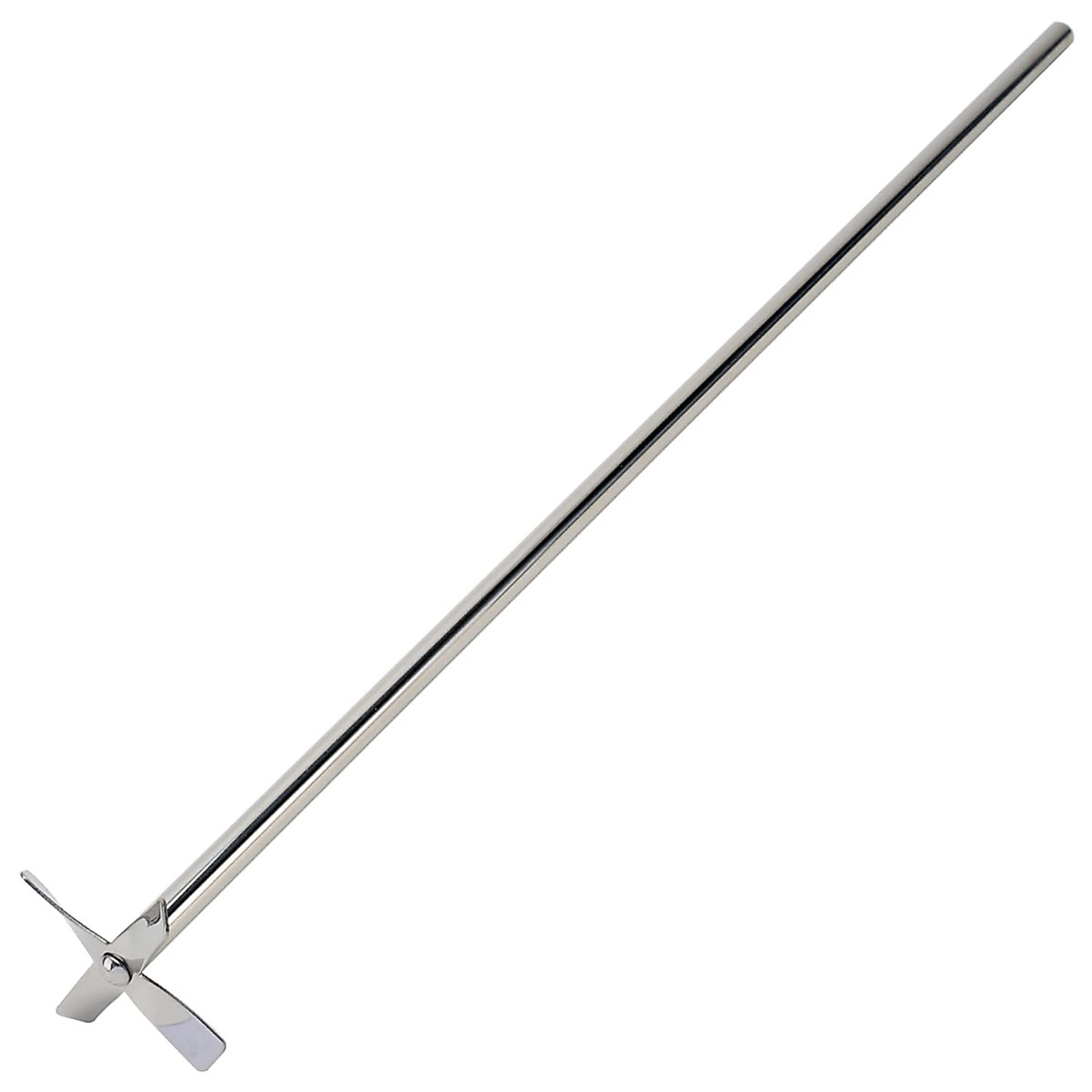 ONiLAB 18900071 316L Stainless Steel 4 Bladed Propeller Stirrer ，50 mm Stirrer Diameter, 8 mm Shaft Diameter, 400 mm Shaft Length