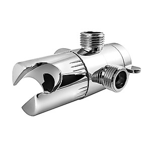 QWORK 3 Way Shower Diverter Valve 1/2” with Hand Shower Cradle for Bathroom Hand Shower Hardware Accessory