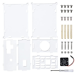 GeeekPi Acrylic Case with 4010 Fan (40mmx40mmx10mm) for Raspberry Pi 4 Model B X825 V2.0 2.5 inch SATA HDD/SSD Expansion Board & Raspberry Pi 4 Model B