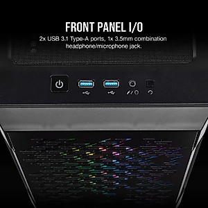 Corsair iCUE 220T RGB AIRFLOW Tempered Glass Mid-Tower Smart ATX Case - High Airflow - Three Included SP120 RGB PRO Fans - Black