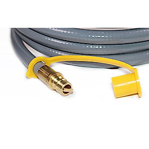 DOZYANT 12 Feet 3/8 inch ID Natural Gas Grill Hose with Quick Connect Propane Gas Hose Assembly for Low Pressure Appliance -3/8 Female Pipe Thread x 3/8 Male Flare Quick Disconnect - CSA Certified