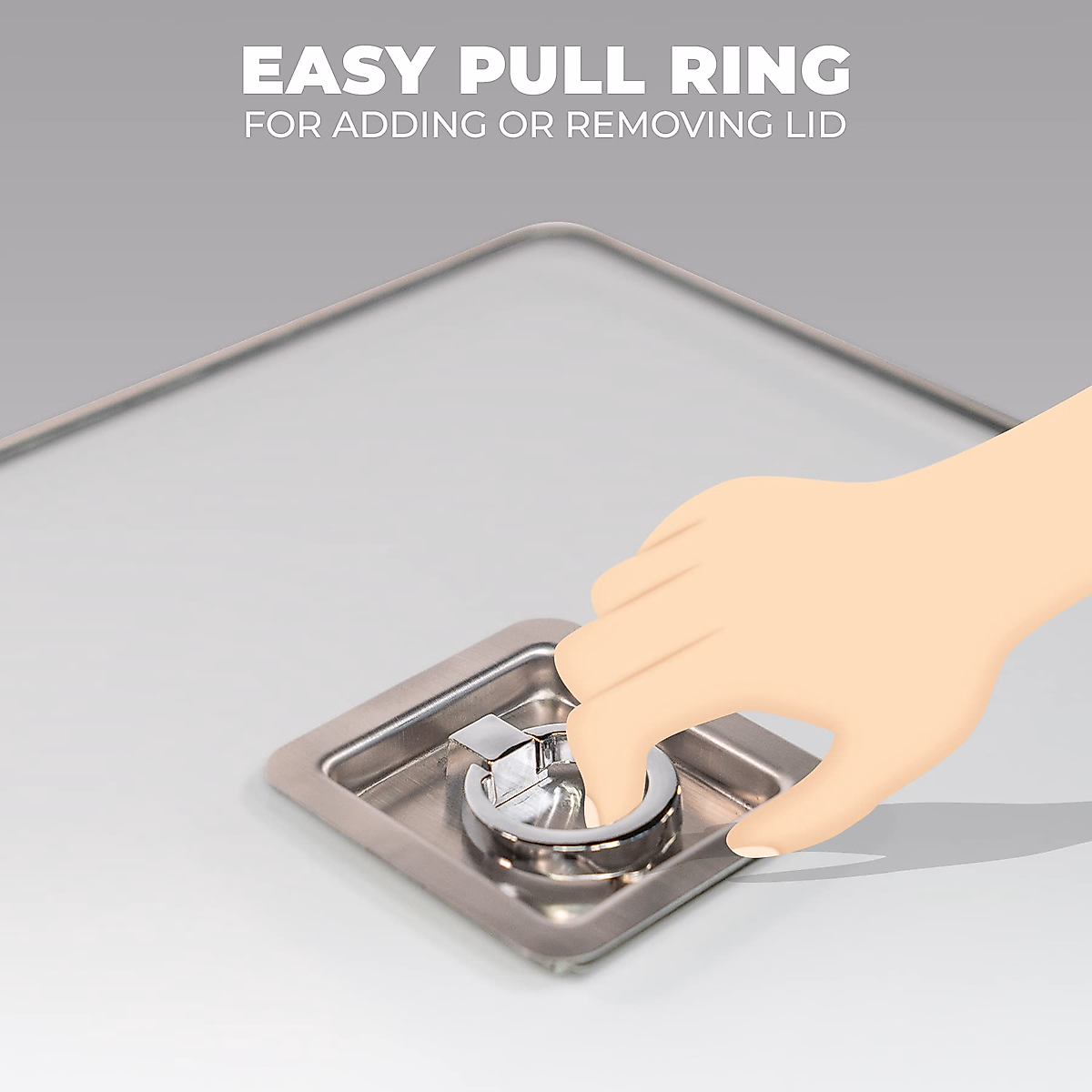 Outland Living Tempered Glass Square Firepit Insert Lid 13.8 x 13.8 x 0.35 Inch - Bracket Set For Storage Inside Fire Table, Stainless Steel Edge Trim - Compatible with Yaletown Model 420 Firetable