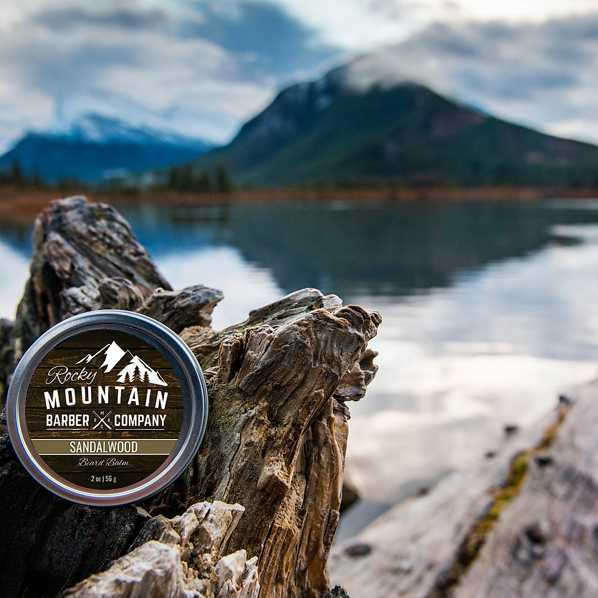 Beard Balm – Sandalwood Blend - Rocky Mountain Barber – with Nutrient Rich Bees Wax, Jojoba, Shea Butter, Coconut Oil – Contains Real Sandalwood Essential Oil