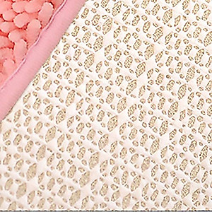 JAIJY Pink Heart Shaped Chenille Bath Mat Soft Absorbent Plush Microfiber Bathroom Rug Non-Slip Machine Washable Shaggy Mats Carpet for Shower, Bedroom, Bathtub, 16"x20"