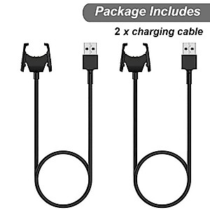 Charger for Fitbit Charge 3, Fitbit Charge 4, Replacement USB Charging Cable Clip Cord for Fitbit Charge 3/4 (2-Pack, 3.3ft)