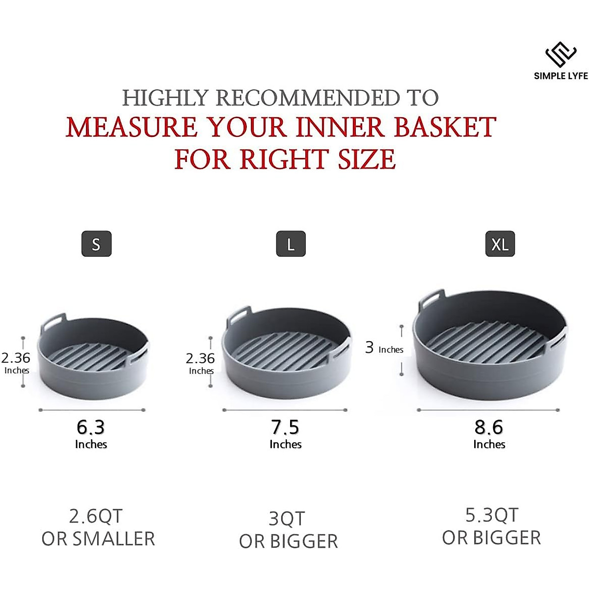 Premium Air Fryer Silicone Pot Liner | EXTRA STRONG | Food Safe Air fryers Oven Accessories | Replacement of Flammable Parchment Paper | No More Cleaning Basket After Using Airfryer (5.3QT & up)