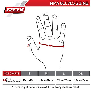 RDX MMA Gloves Noir, Maya Hide Leather, Ventilated Open D-Cut Palm, Padded Grappling Sparring Mitts, Cage Fighting Kickboxing Mixed Martial Arts Muay Thai Training, Punching Bag Pads Workout, Black