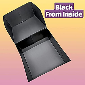 Ring Bearer Gift Boxes Empty (8x8x4 in), 2 Set with Silver Foil Design and Matching Proposal Cards for Asking The Groom's Team to Be in Wedding. (2 Ring Bearer, 2)