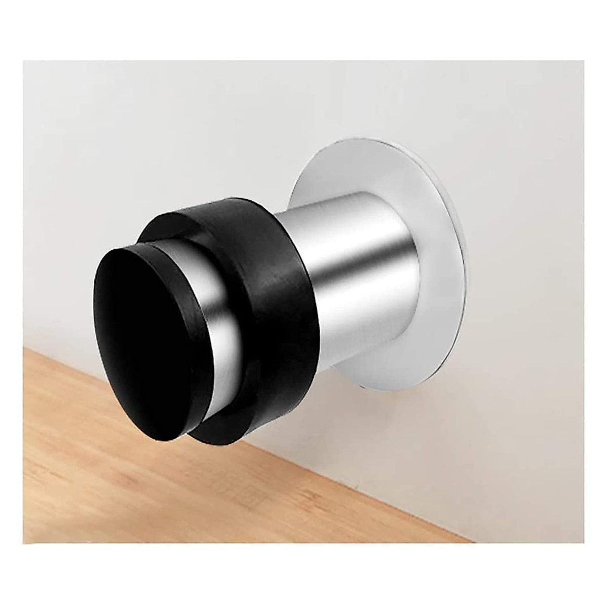 ZHJ Door Stops Cylindrical Stainless Steel Bathroom Glass Door Stop Punch-Free Rubber Bumper Heightened Door Top Anti-Collision Door Stop Stops (Size : 64mm)