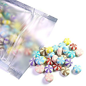 Clear Window Standup Colored Metallic Mylar Ziplock Bag (100 Bags) (Blue, Standup | 3.5oz)