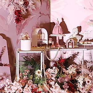 4 Pcs Pink Cake Stand Set Round Metal Cake Stands Metal Cupcake Holder Pink Dessert Table Display Set for Wedding Birthday Party Baby Shower Anniversaries Supplies