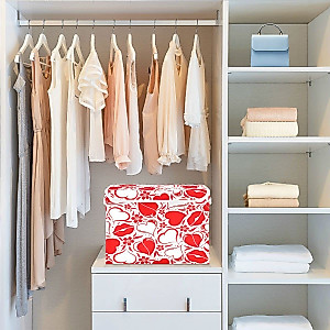 Storage Bins with Lids Foldable Storage Baskets Storage Cubes Collapsible Closet Organizer Containers with Cover Valentines Day for Home Office Organizer Closet, Shelves, Toy, Nursery