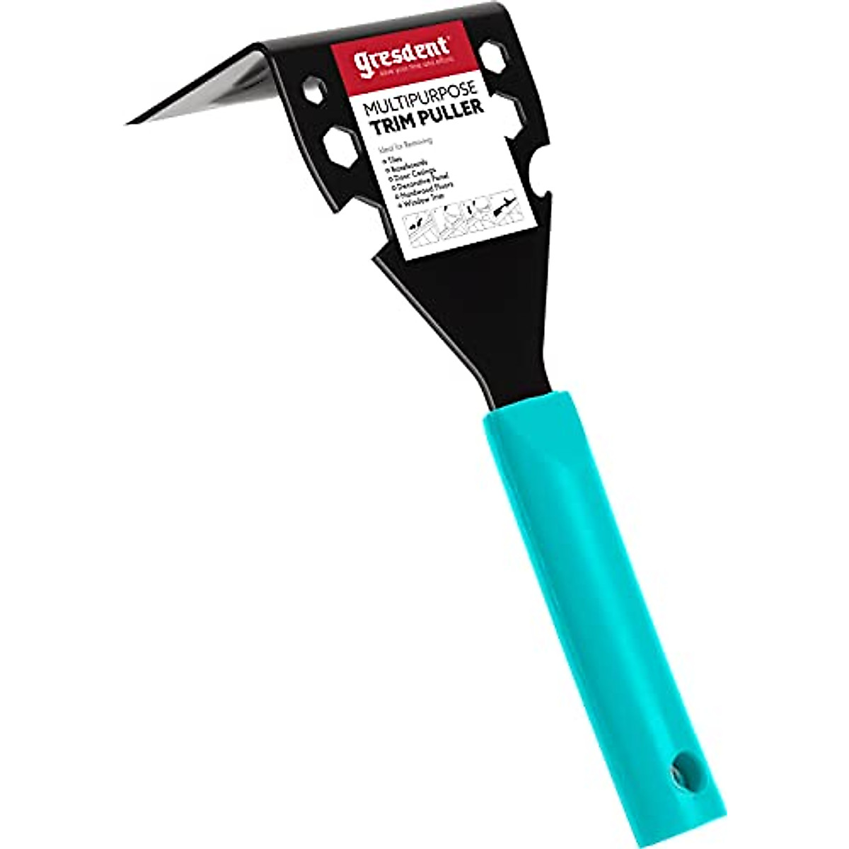 Gresdent Trim Puller Heavy Duty Pry Bar Home Trim Tile Removal Tool Remodeling Wood Floor Baseboard Molding Nail Pulling and Hex Wrench Tool (Green)