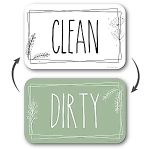 Double-Sided Dishwasher Magnet Clean Dirty Sign, Clean and Dirty Magnet for Dishwasher, Dirty or Clean Magnetic Signs, Clean/Dirty for Stainless Steel Decor, Dish Washer Sign Magnet