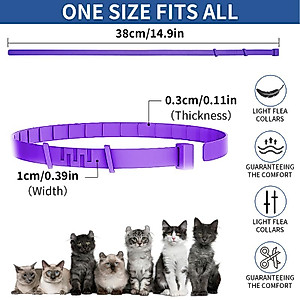 4 Pack Flea Collar for Cats, 32 Months Flea and Tick Prevention for Cats, Waterproof Cat Flea Collar, Natural Cat Flea and Tick Treatment, Adjustable Flea and Tick Collar for Cats Kittens(Grey&Purple)