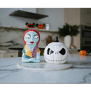 Disney Nightmare Before Christmas Jack Figural Cookie Jar or Candy Jar | Cute Ceramic Housewarming Gifts For Men and Women And Kids | Official Licensee | 1 Set