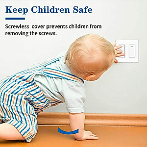 2-Gang Decora Wall Plates, Standard Size Unbreakable Polycarbonate, Screwless Switch Plate gfci Outlet Cover (2 gang screwless white 1pack)