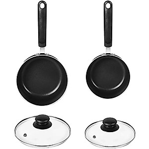 Clover Supply Co. Nonstick Saucepan Set with Lids Pots - Multipurpose Use for Home Kitchen or Restaurant - Glass Lids - 1 Quart and 2 Quart
