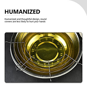 Hemoton Drain Rack Clothes Drying Rack Wok Griddle Grill Tool Wire Rack for Baking Sink Drying Rack Cooling Stainless Steel Drain Oil Rack Grill Rack Frying Oil Filter Rack Food Rack Fried