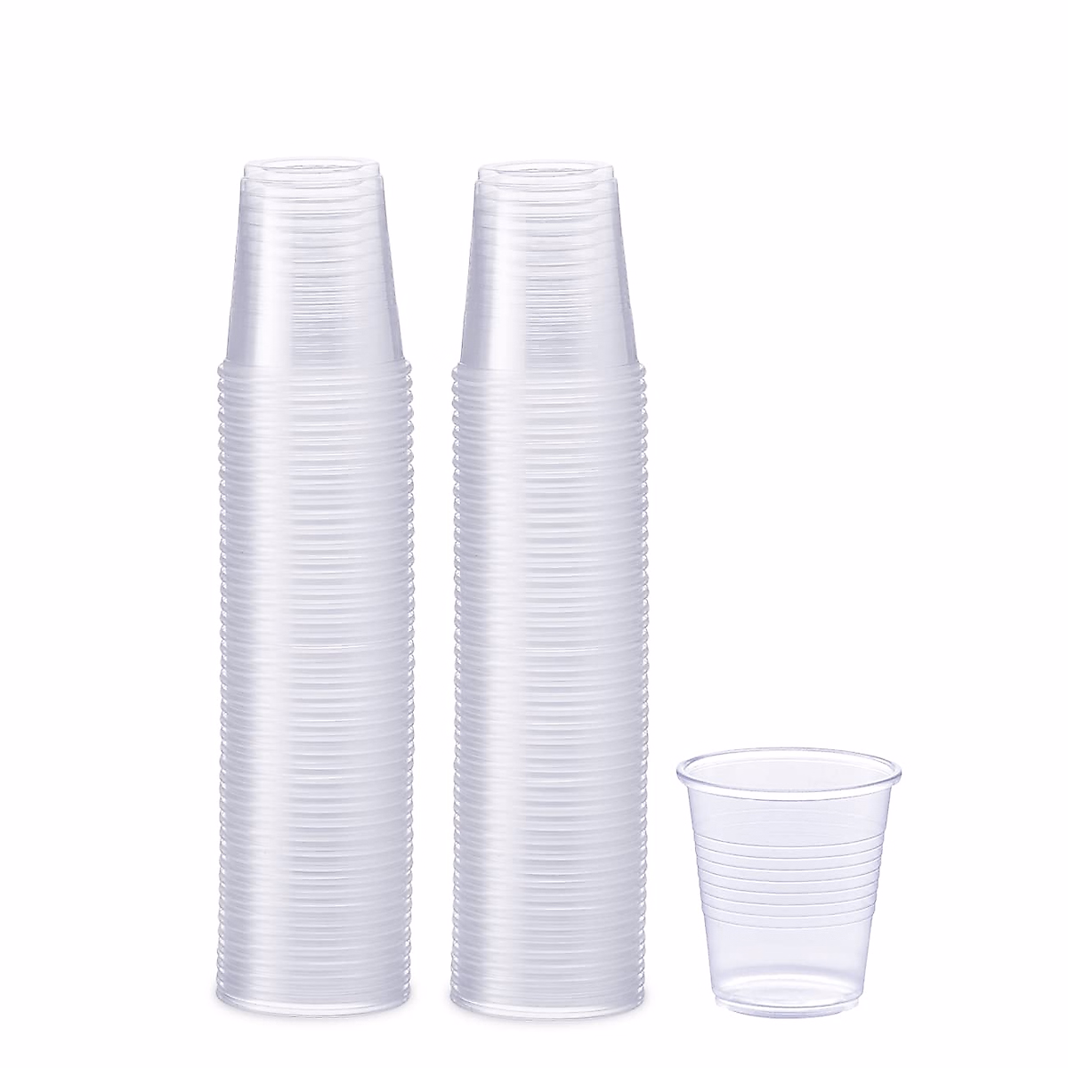 [100 Pack] 3 oz. Clear Plastic Cups, Small Disposable Bathroom, Mouthwash Polypropylene Cups
