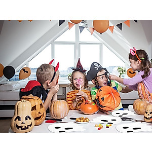 TWOWYHI 50Pcs Halloween White Ghost Paper Plates Disposable White Ghost Shaped Dessert Dinner Plates for Halloween Themed Party 9.8 x 8.7Inch