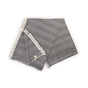 Loop Linen Cotton Throw Blanket, Hand Woven Housewarming Gift, Home Decor Blanket for Bedroom, Couch or Sofa. Large Blanket, Decorative.55x79