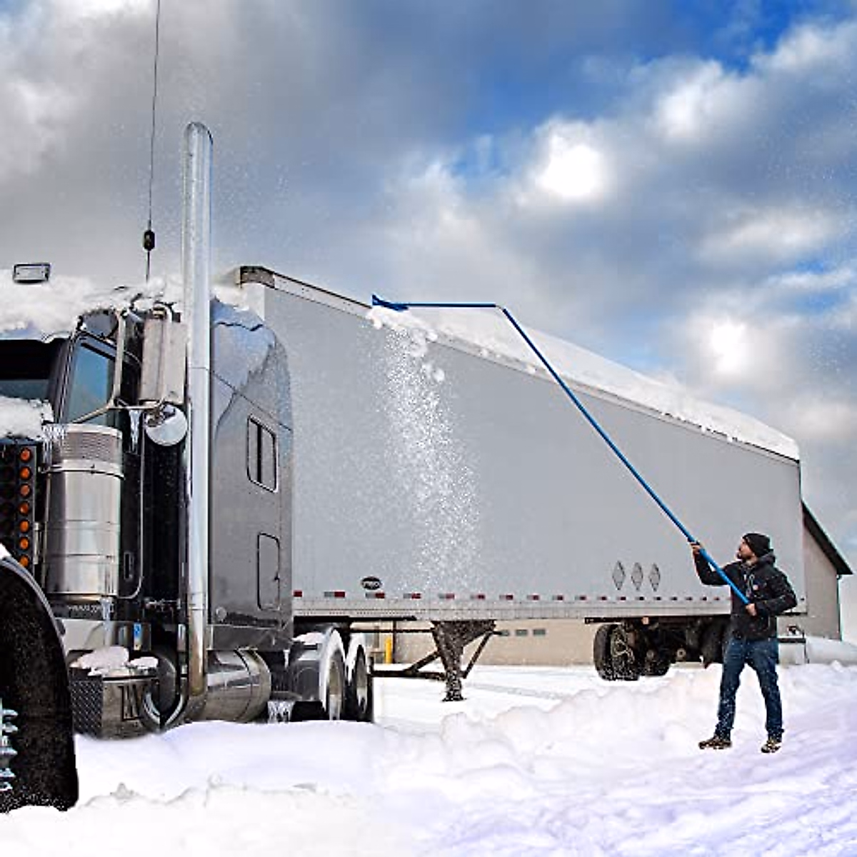 Snow Roof Rake for Flat Roofs by Avalanche! Big Rig Rake 2000: Snow Removal from Flat Roofs For Clearing Trucks, Trailers, Mobile Homes, RV's and Other Flat Rooftops. 24 Inch Wide Head With Wheels