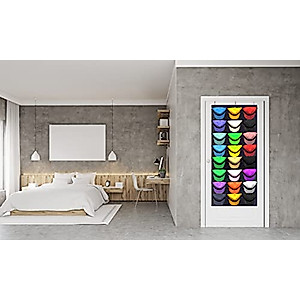 KHIKILY Baseball Hat Rack, 24 Pocket Over-The-Door Cap Organizer with Clear Deep Pockets Wall Mount Bag for Baseball Caps and Hats (Black)