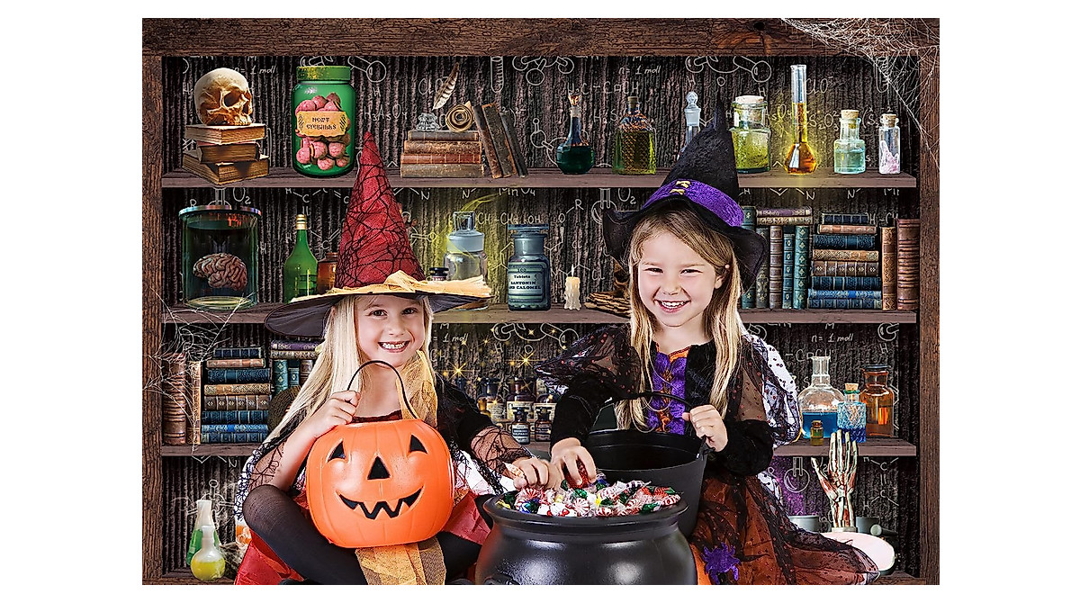 Spooky Mad Scientist Laboratory Backdrop for Kids Halloween